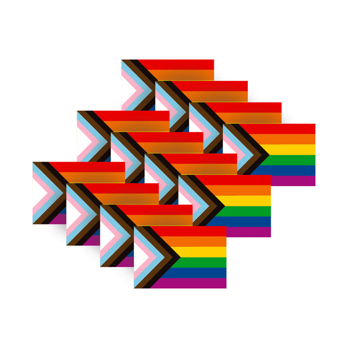 12 pack of Pride progress LGBTQ+ gay rainbow flag vinyl stickers ...